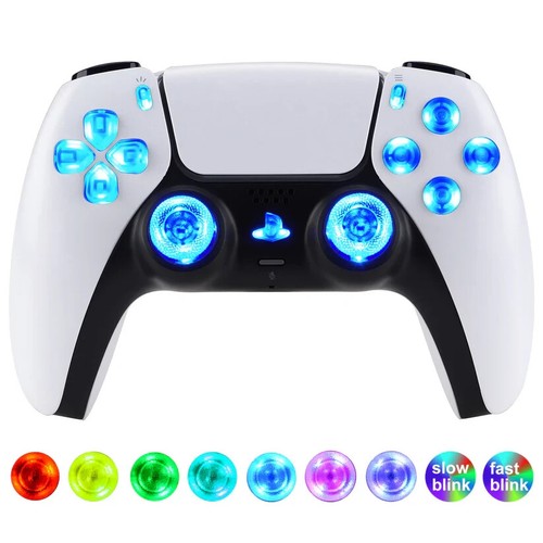 LED White Sony Dualsense PS5 Controller - With Custom LED MOD Fast ...