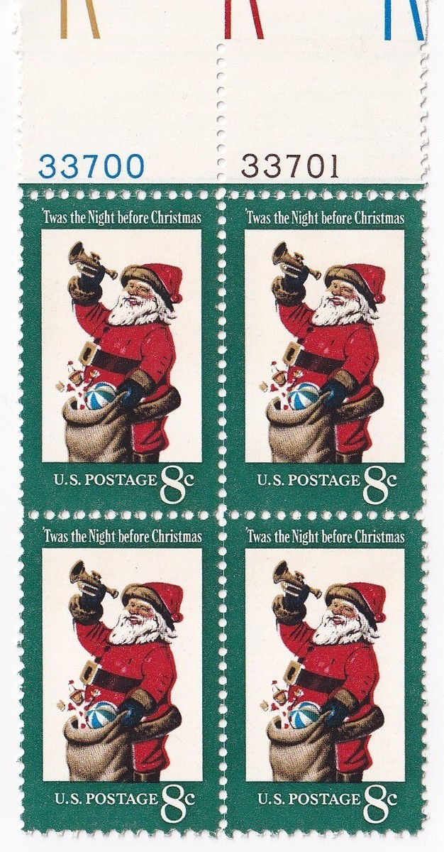 Vintage 1972 USPS Santa Claus Stamps 30 Pieces 8 Cent Vintage USPS ...