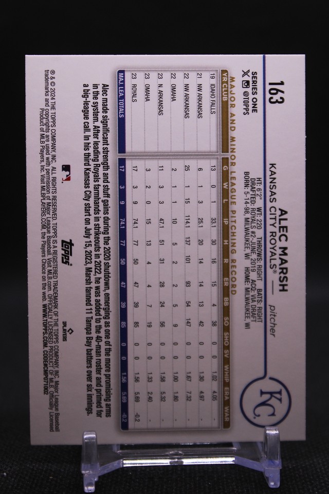 Alec Marsh #163 2024 Topps Silver Crackle Foil Kansas City Royals | eBay