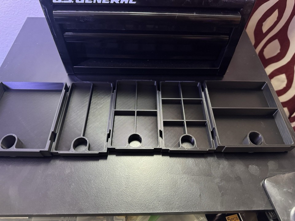 US General Harbor Freight Mini Toolbox Bins. 4 Top, 5 Middle, 4 Bottom ...