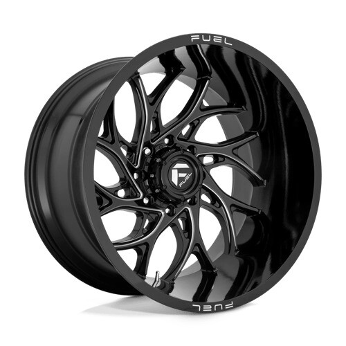 4-Fuel 1PC D741 RUNNER 24X11 8X180 00 124.20 GLOSS BLACK MILLED Wheel ...
