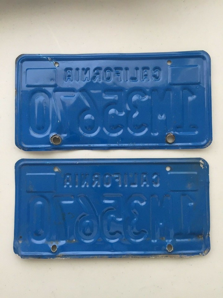 1970 CALIFORNIA Commercial Blue Plates, DMV Clear, Pickup, Chevy C10 ...