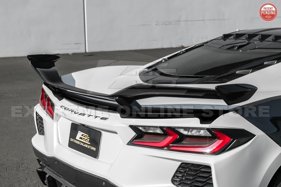 Z06 Style CARBON FLASH Rear High Wing Spoiler Bracket For 20-Up ...