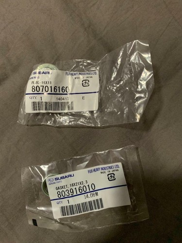 Subaru 807016160 Genuine OEM Factory Original Drain Plug for sale ...