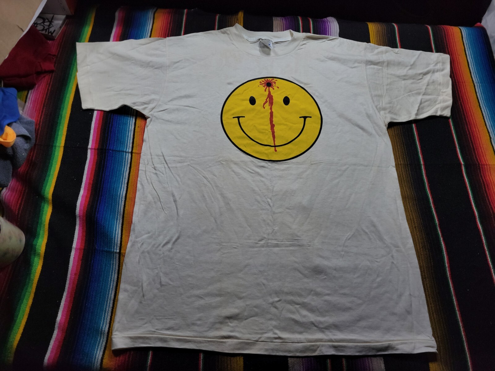 Vintage Single Stitch 80s 90s Smiley Face Happy Head … - Gem