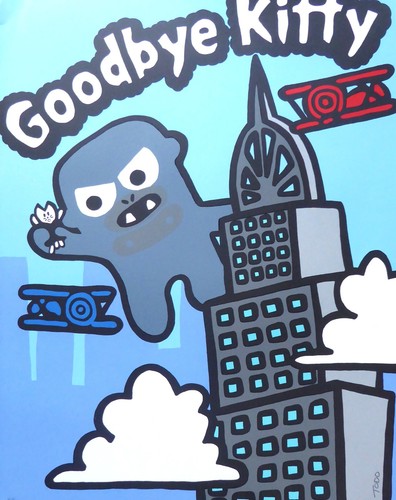 Todd Goldman Goodbye Kitty Hand signed funny lithograph archival paper ...