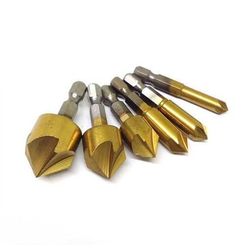 6Pack 1/4" Hex Shank Countersink Tool Drill Bit Set 6mm-19mm Sink ...