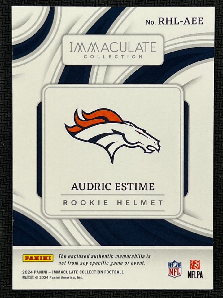 2024 Immaculate Rookie Helmet NFL Shield #RHL-AEE Audric Estime RC ...
