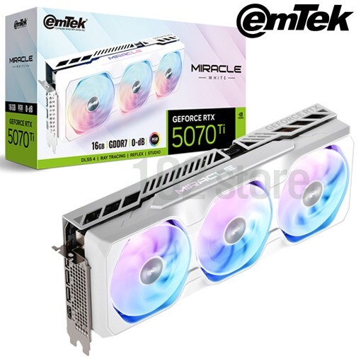 emTek GeForce RTX 5070 Ti MIRACLE WHITE D7 16GB Graphics Card Gaming | eBay