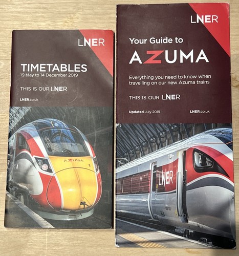 LNER (UK) rail / train service timetable May /Nov 2019 & Azuma Guide ...