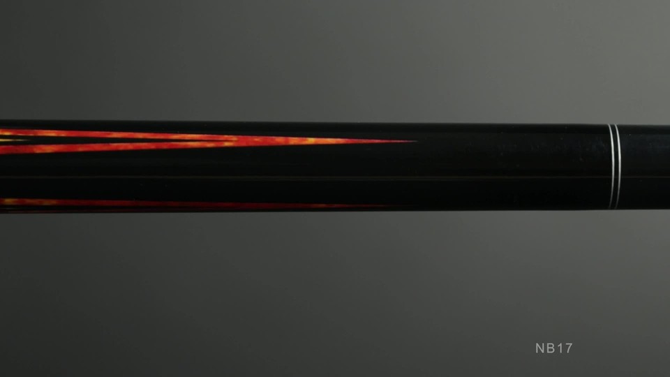 NB17 Orange Stained Tiger Maple Pool Cue 19oz with Black Points ...