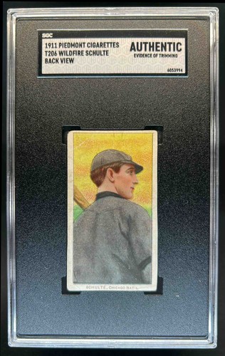 1911 T206 Piedmont Cigarettes Wildfire Schulte Back View SGC Authentic ...