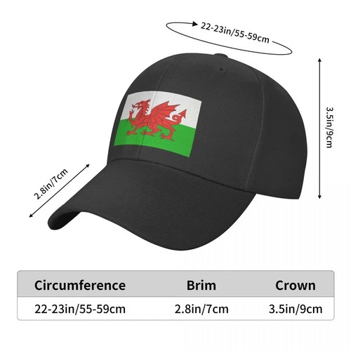Men Women Cool Wales Flag Baseball Cap Adjustable Welsh Red Dragon ...