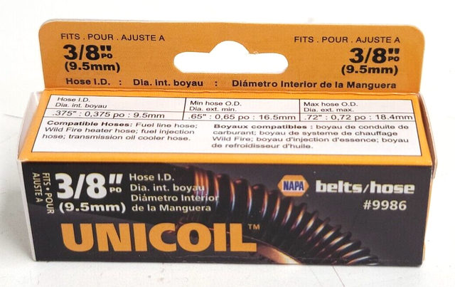 - NAPA 9986 Unicoil 3/8" 9.5mm Stainless Steel Heater or Fuel Hose Coil ...