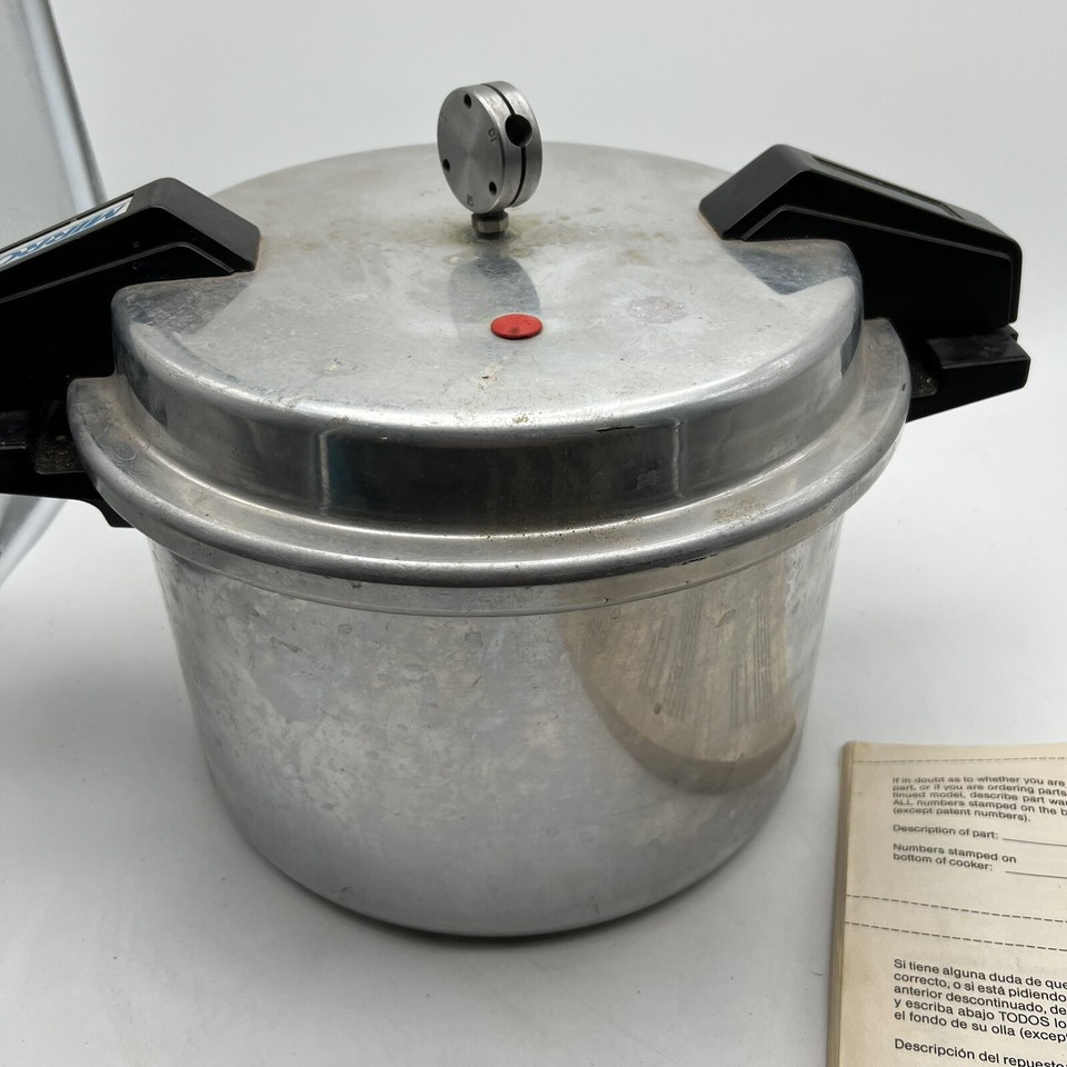 Vtg Mirro-Matic M-0598 8 Qt Aluminum Pressure Cooker / Canner Complete ...