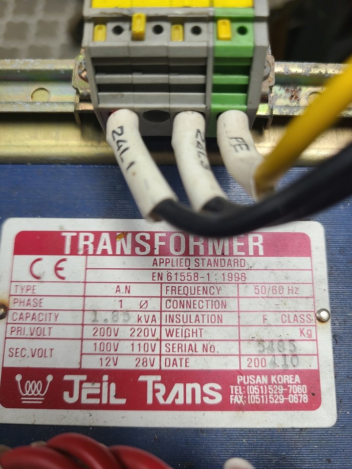 Jeil Trans Transformer EN61558-1 220V Primary 110V Secondary 1.85 KVA ...