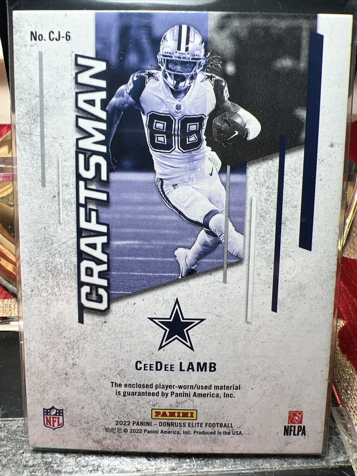 2022 Panini Donruss Elite Craftsman CeeDee Lamb CJ-6 Jersey Patch Relic ...