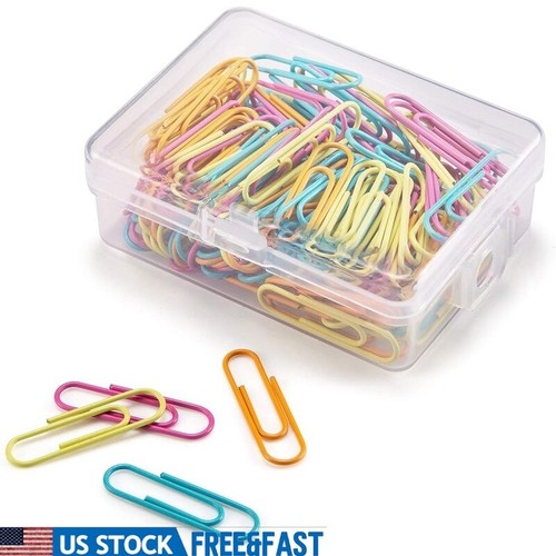 Assorted Color Paper Clips 28mm Rustproof Metal Clips Office School ...