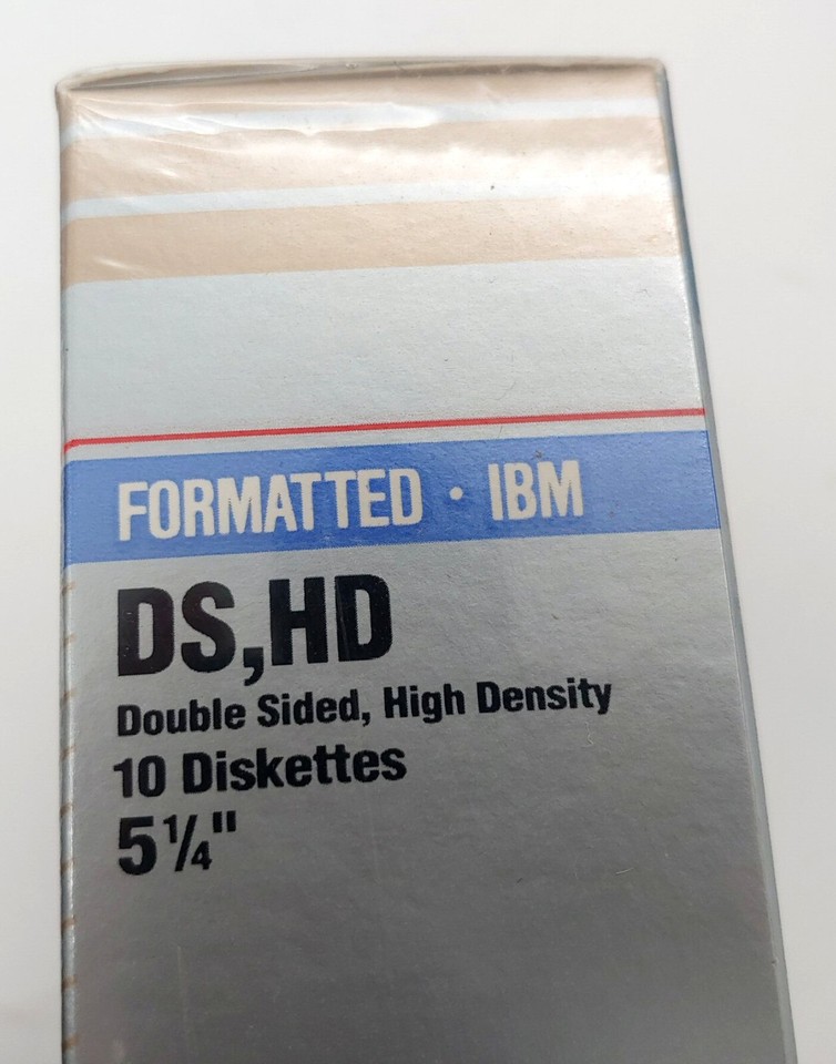 Sealed NOS 3M DS, HD 5.25" Floppy Diskettes Box of 10 and Blue Storage ...