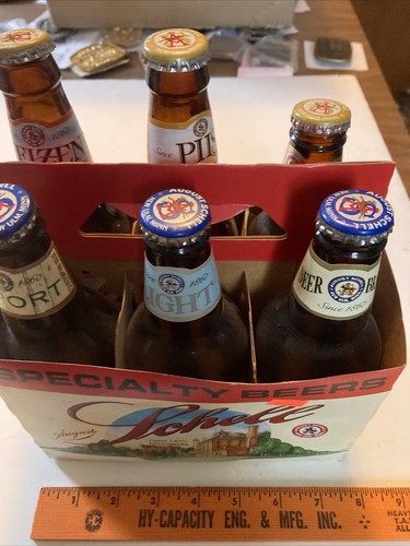 Collectible Schell's specialty beer bottles with 6-pack holder and caps ...