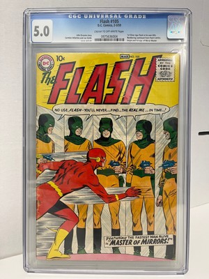 Flash #105 (1959) CGC 5.0 1st Silver Age Flash in own title, 1st Mirror ...