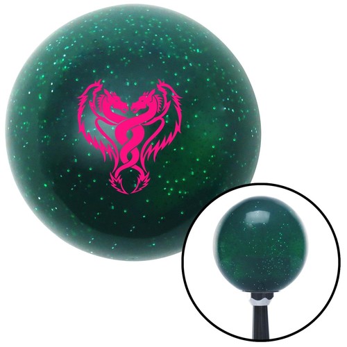 Pink Dual Dragons Green Metal Flake Shift Knob with 16mm x 1.5 Insert ...