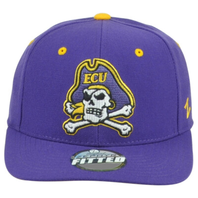 NCAA Zephyr East Carolina Pirates ECU Purple Curved Bill Fitted Size ...