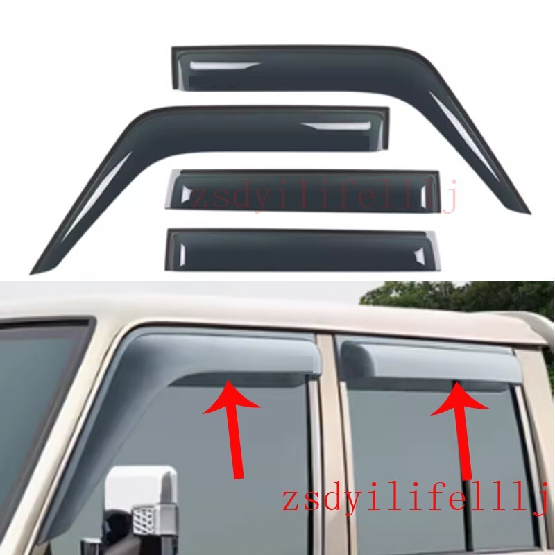 4x For Toyota LandCruiser LC70 LC76 LC79 Car Window Rain Sun Eyebrow ...