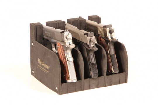 Gun Storage Rack 3 Pistol Rest Revolver Safe Holder Stand Handgun Case ...