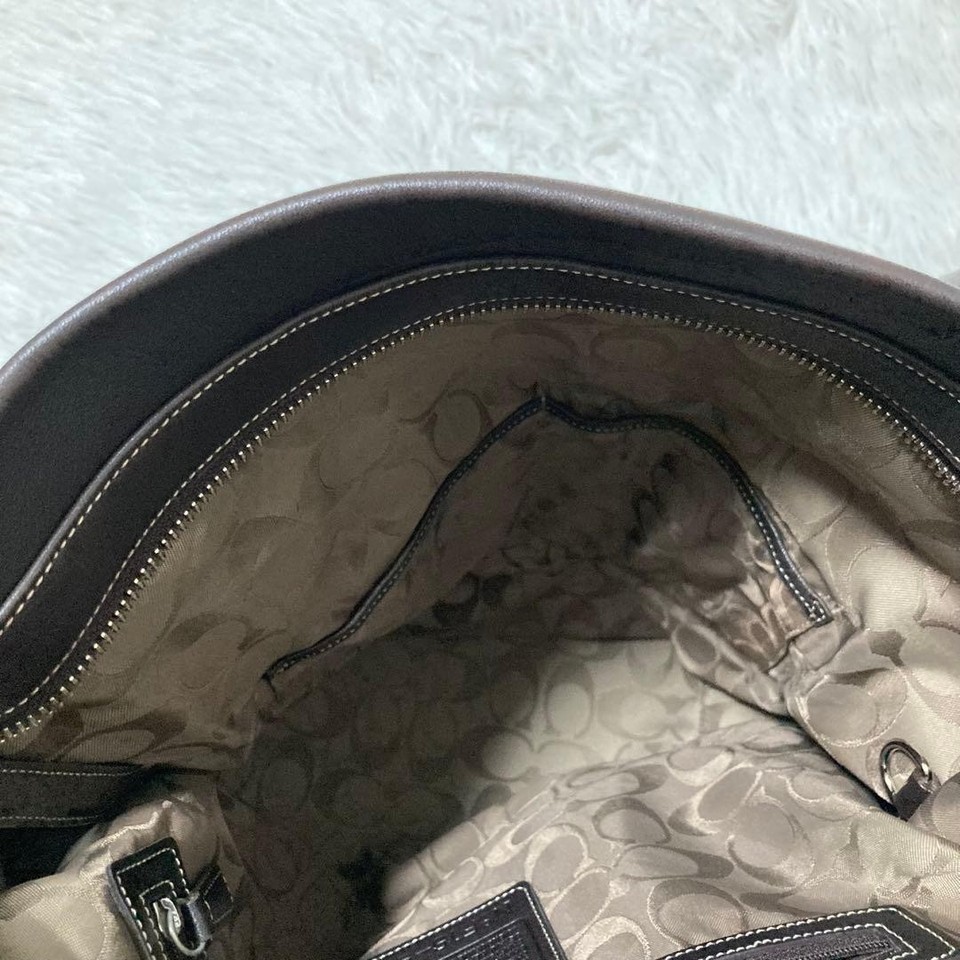 Coach Shoulder Bag 9151 Dark Brown Leather From Japan Authentic Women's ...