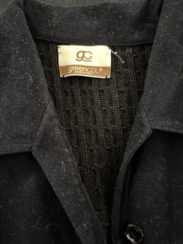 Ladies Black Cable Knit Velveteen Cardigan Made In Italy - Size 12 ...