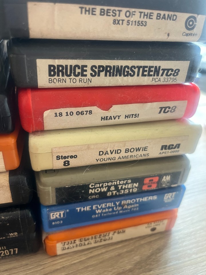 Lot of 18 60s-70s 8-track tapes UNTESTED Beatles Bruce Springsteen ...