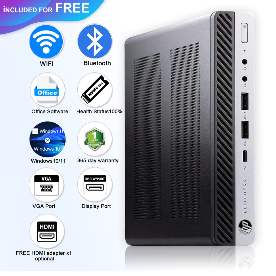 HP Mini Desktop Computer PC i7, up to 32GB RAM 2TB M.2 SSD, Windows 11/ ...