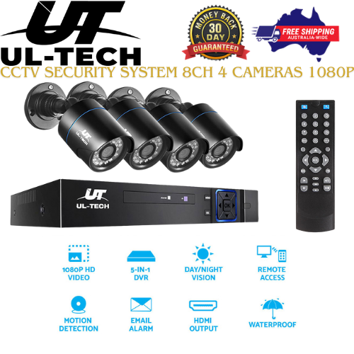 UL-tech CCTV Security System 8CH DVR 4 Cameras 1080p House Home ...