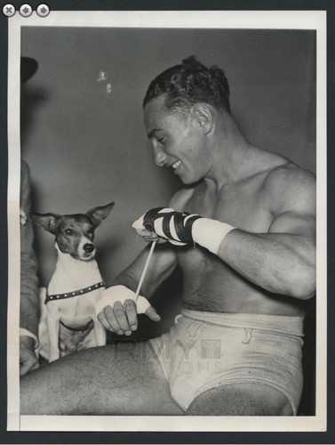 1934 Art Lasky "Native American Heavyweight Boxer" Training Photo with ...