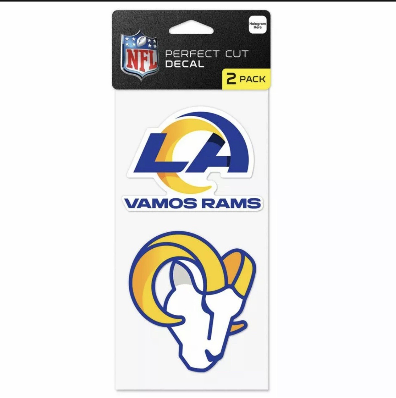 LOS ANGELES RAMS VAMOS RAMS 4"X4" DIE CUT DECAL 2-PACK CAR HOME NEW ...