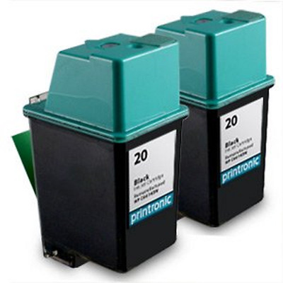 2 Pack HP 20 Ink Cartridge C6614D FAX 1010 1010xi 1020 1020xi 1040 ...