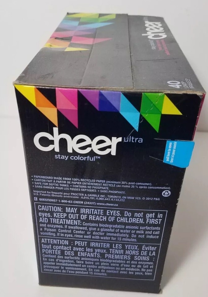 Cheer Ultra Stay Colorful Fresh Clean Scent Powder Laundry Detergent 40 ...