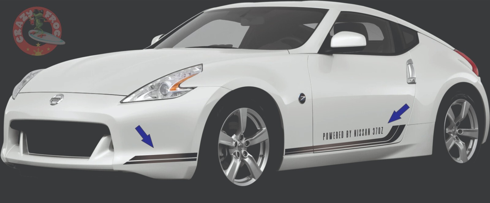2X side decal stripes fits Nissan 370Z, 370z nismo, 370z touring ...