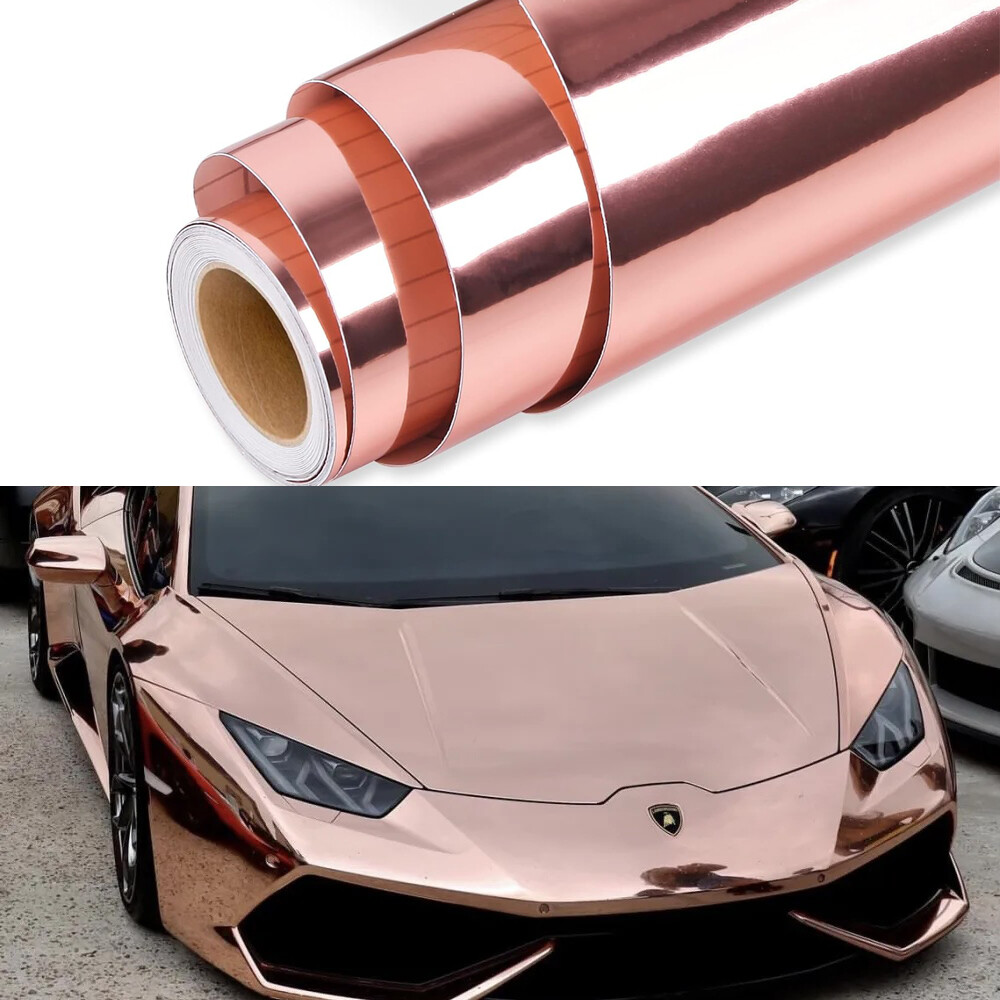 Rose Gold Chrome Mirror Vinyl Film Wrap Sticker Decal Stretchable ...