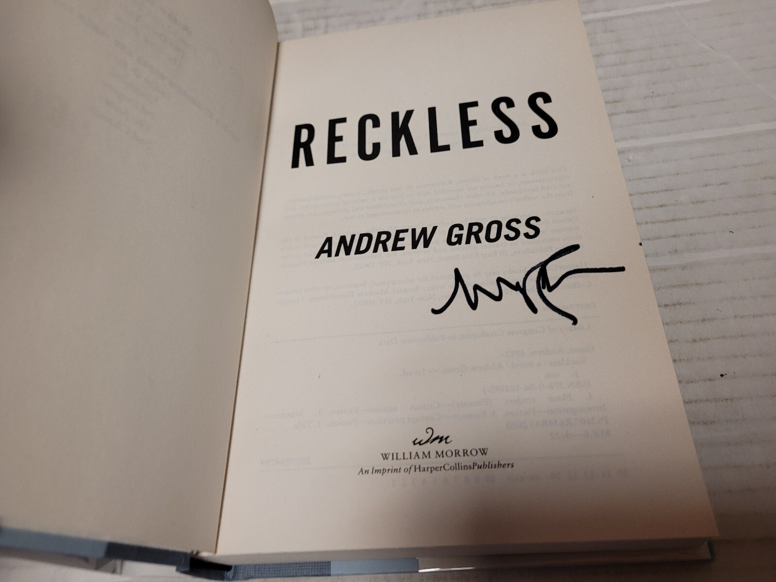 Reckless : A Novel by Andrew Gross (2010, Hardcover) for sale online | eBay