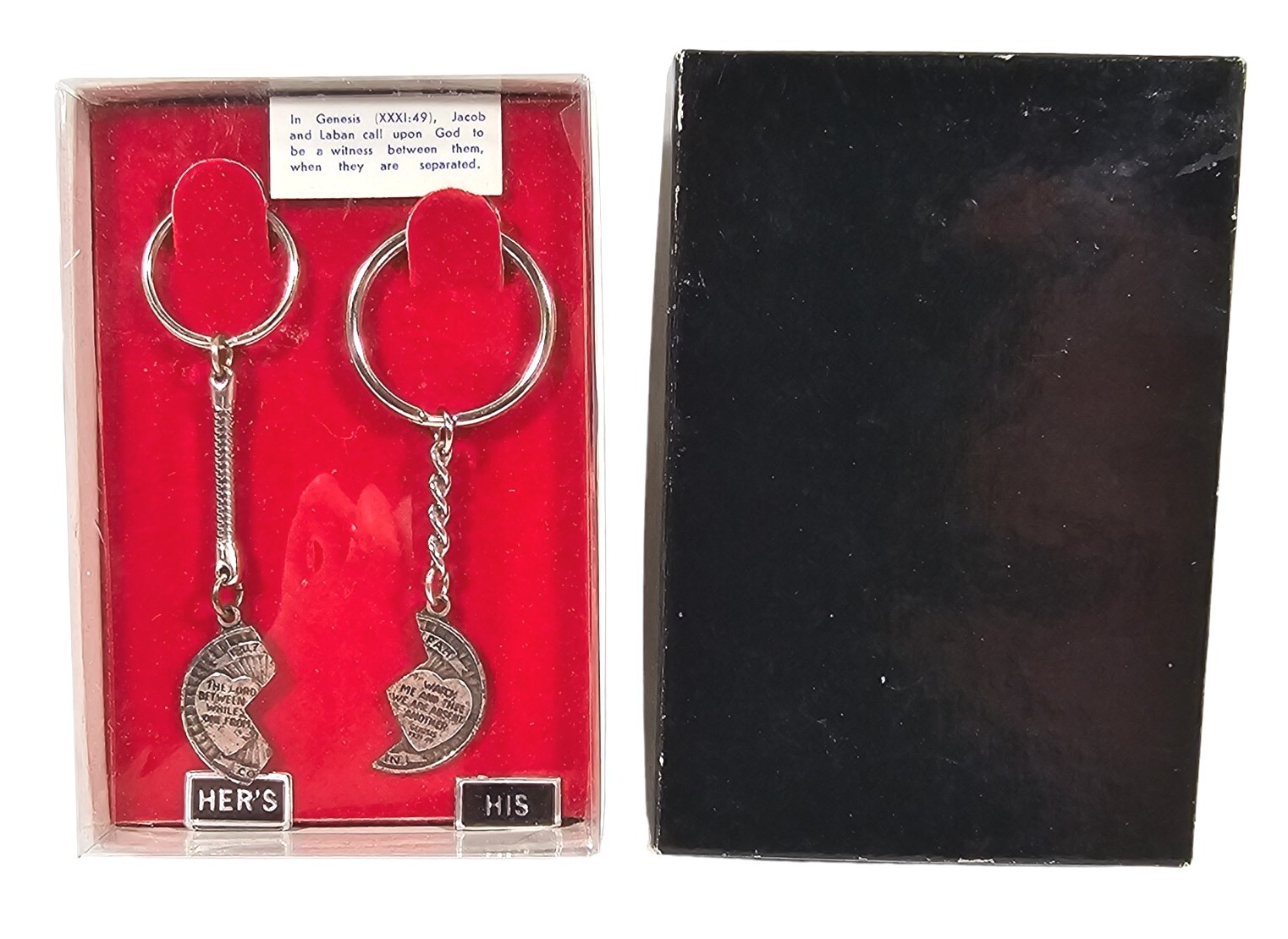 Vintage Mizpah Genesis 31:49 His & Hers Keychain Set in Original Box | eBay