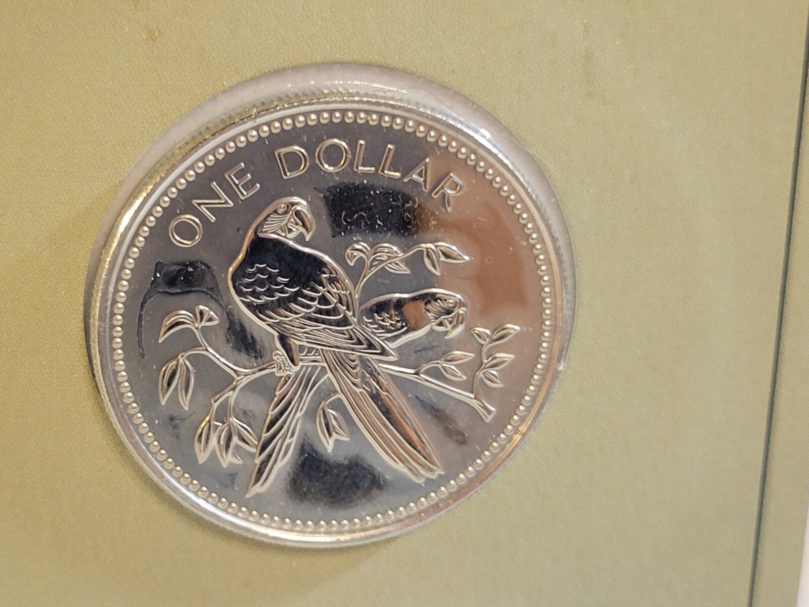 UNC BU VERY RARE Belize 1980 $1 Mntg= 761 Franklin Mint Bird Coins of ...