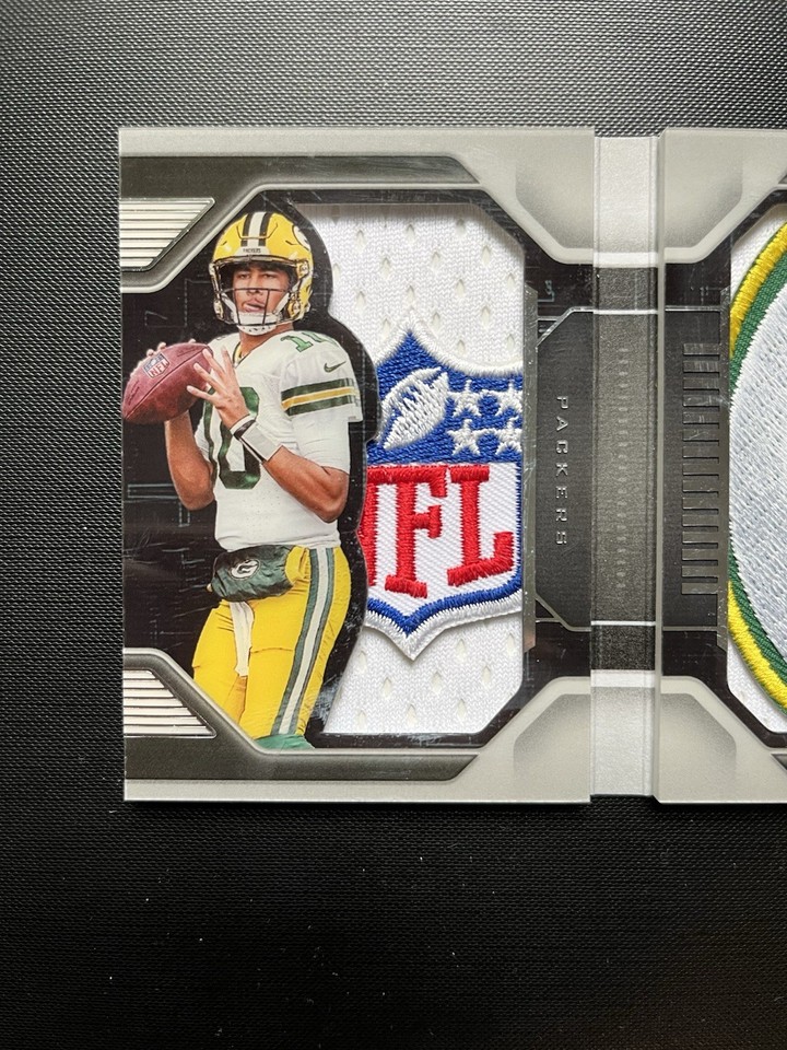 2020 Jordan Love Custom Art Card Logo Patch RC Card Packers NFL Logo ...