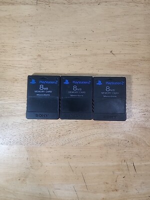 Sony Playstation 2 Official OEM 8MB Memory Cards Lot of 3 PS2 Magic ...