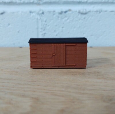HOn30 14ft WOOD STYLE BOXCAR kit. No trucks/couplers. OXIDE RED. 3D ...