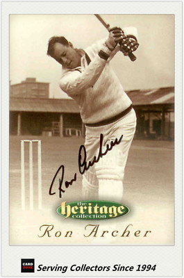 1996 Futera Cricket Heritage Collection Signature Card NO31 Ron Archer ...