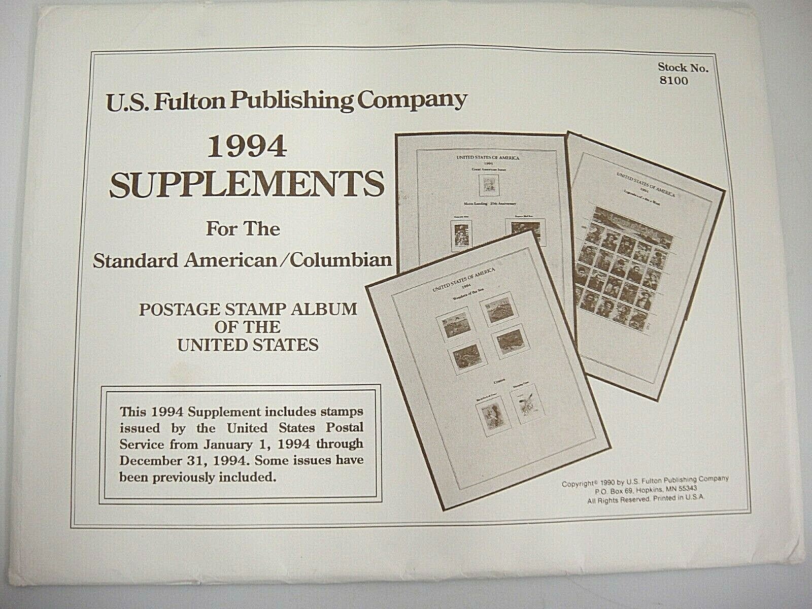 US Fulton 1994 Supplement for Standard American Stamp Album United ...