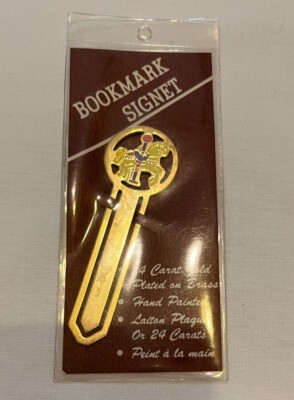 BOOKMARK 24K GOLD PLATED BRASS Hand Painted Duck 2.5" SLIDE ON PAGE | eBay