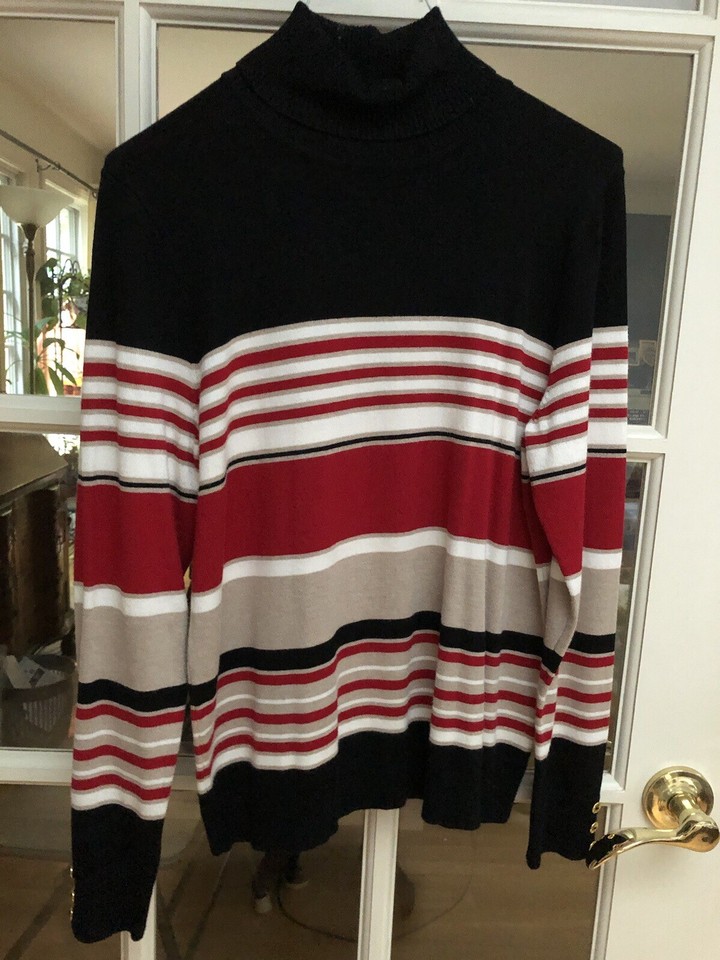 Black,red,tan,white Sweater, Joseph A., Petite M | eBay